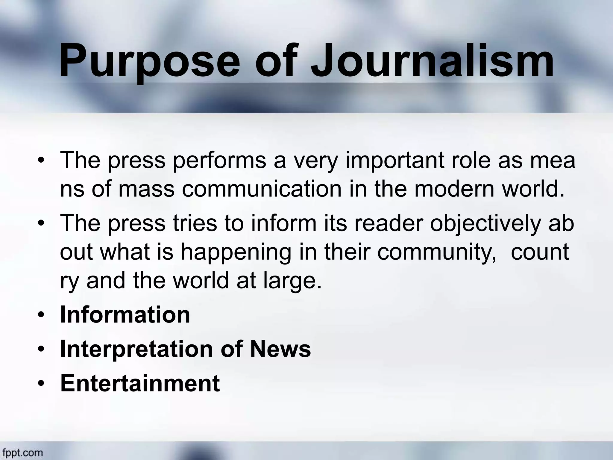 Functions of Journalists | PPTX