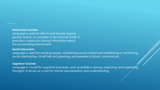 FUNCTIONS OF LANGUAGE,commmunication functions of a language | PPT