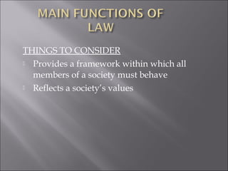Functions of LAW | David Ford Avon CT | PPT