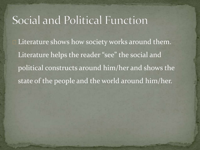 Functions of literature | PPTX