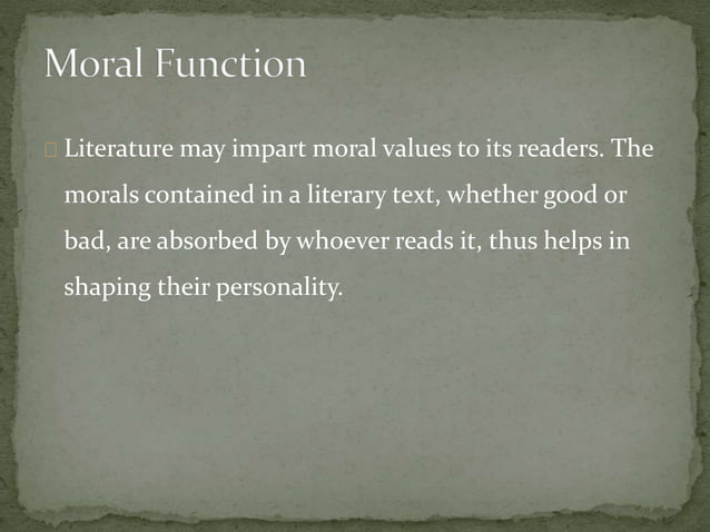 Functions of literature | PPTX