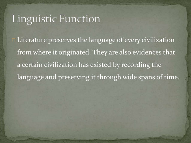 Functions of literature | PPTX