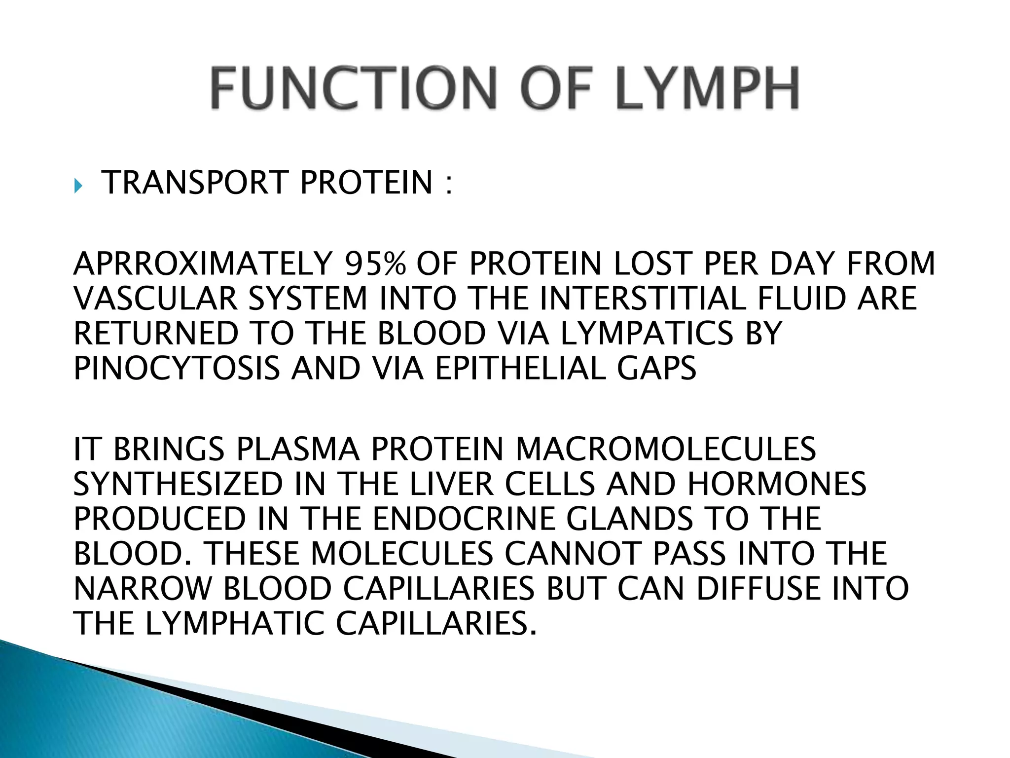 Functions of lymph | PPTX