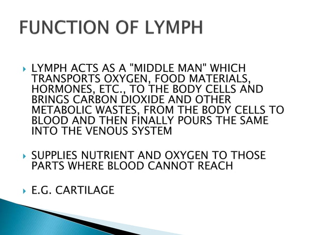 Functions of lymph | PPTX