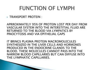 Functions of lymph | PPTX