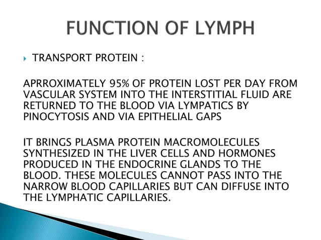 Functions of lymph | PPTX