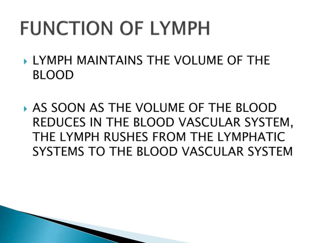 Functions of lymph | PPTX