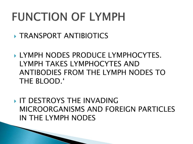 Functions of lymph | PPTX