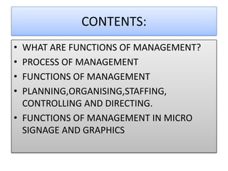 Functions of management | PPTX | Business Administration | Business