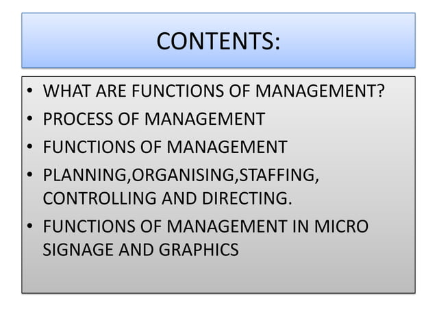 Functions of management | PPTX | Business Administration | Business