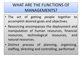 Functions of management | PPTX | Business Administration | Business