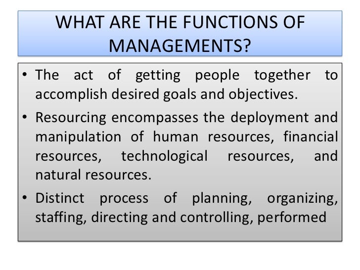 Functions of management