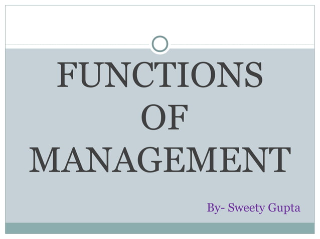 Five Functions of management. | PPT | Business | Business and Finance