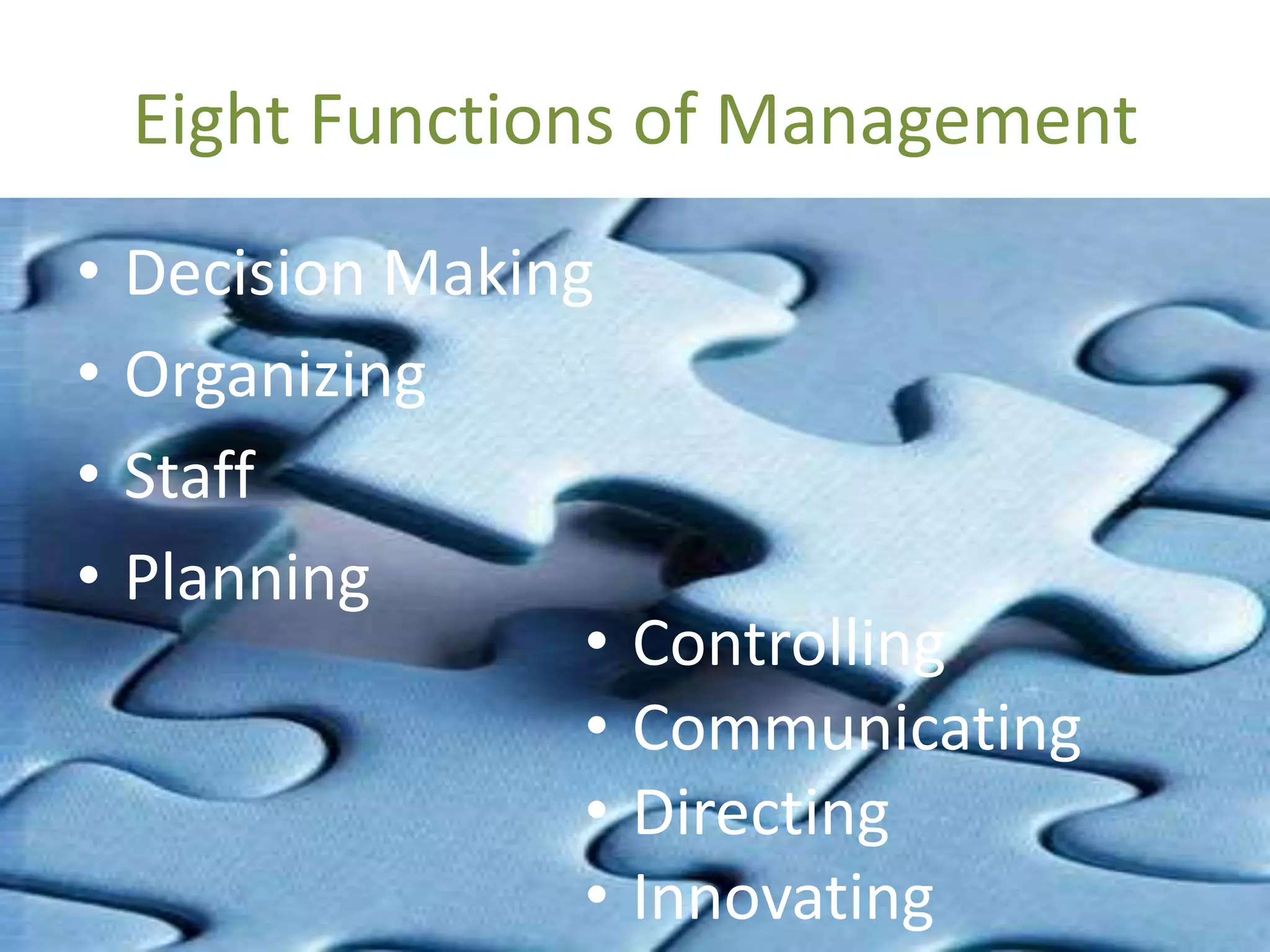 The Functions of Management | PPTX | Executive Leadership & Management ...
