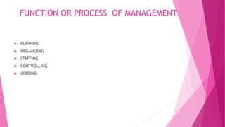 Functions of process management | PPTX | Business Administration | Business