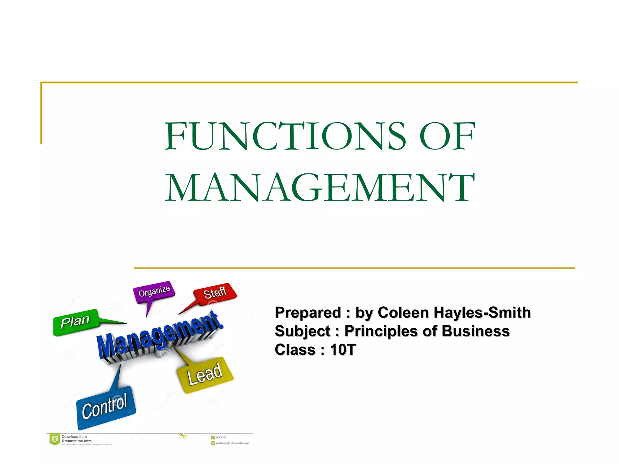 Functions of Management | PPT