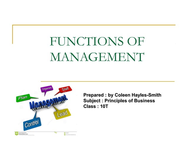 Functions of Management | PPT