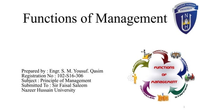 Functions of management | PPTX | Human Resources | Business