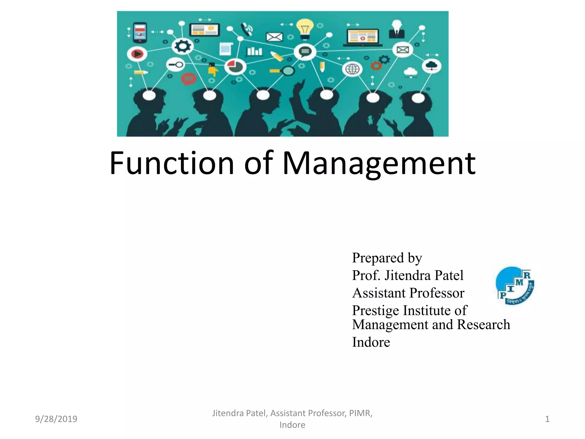 Functions of management | PPTX
