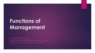 Functions of Management with real cases | PPTX