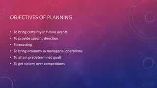 Functions of management - Planning | PPTX