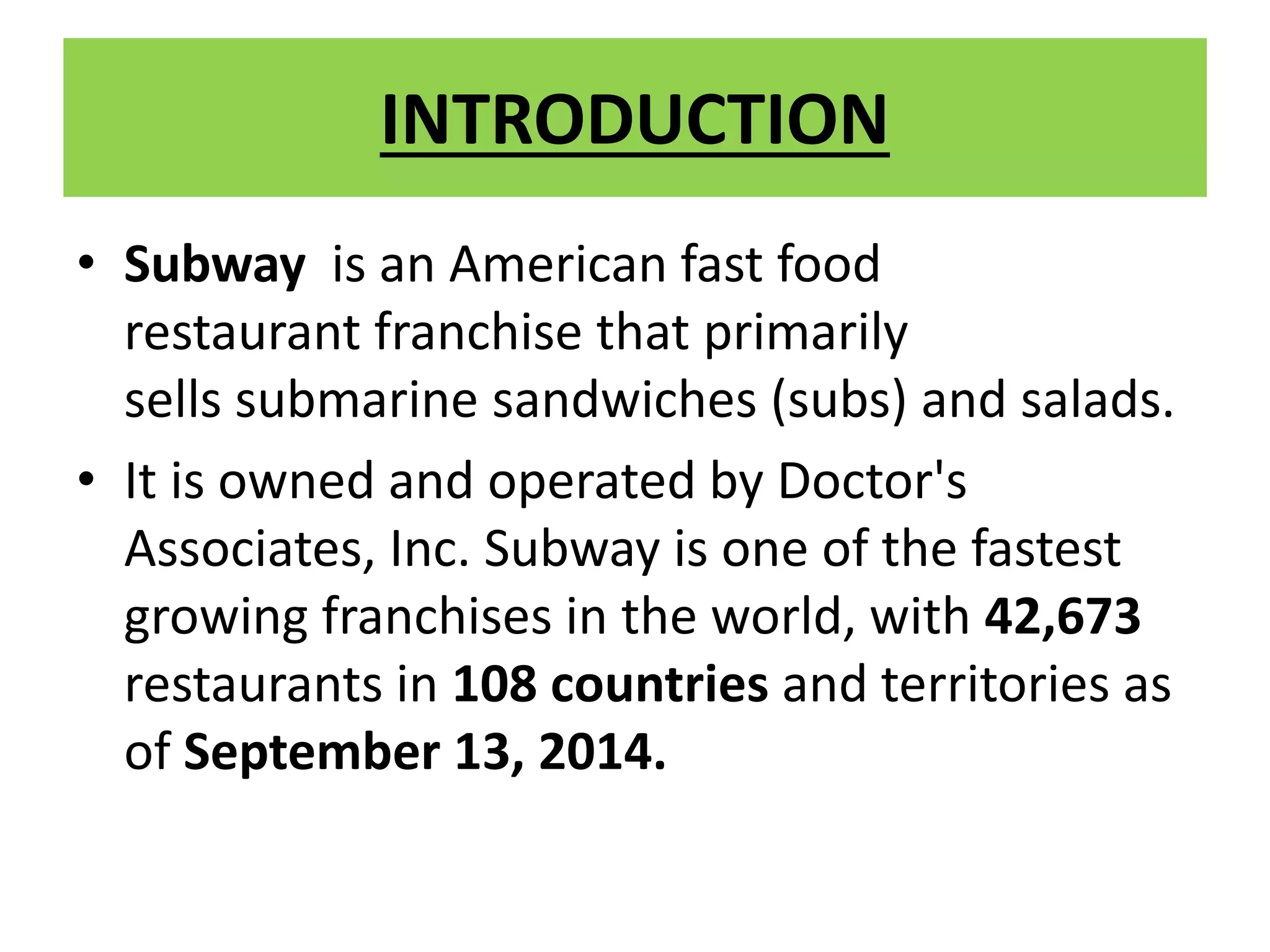 Functions Of Management At Subway (Planning, Organising, Directing ...