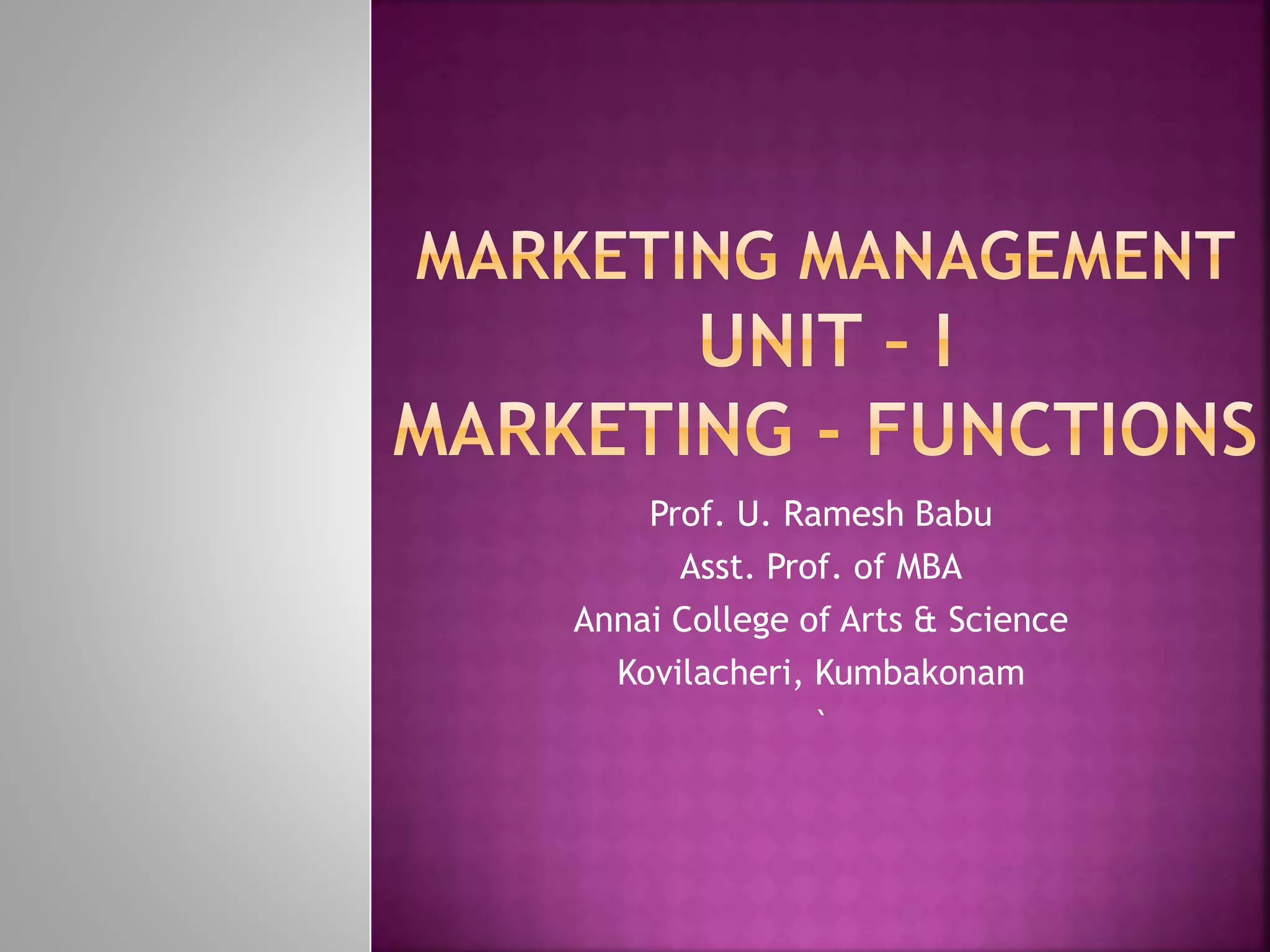 Functions of marketing management | PPTX