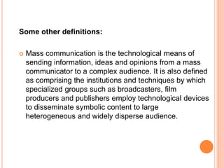 Functions of mass media | PPTX