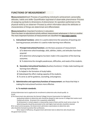 Functions of measurement | DOCX