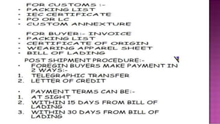 Functions of merchandising in export house | PPT