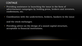 Functions of merchant banker | PPTX