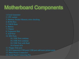 Functions of motherboard | PPTX | Operating Systems | Computer Software ...