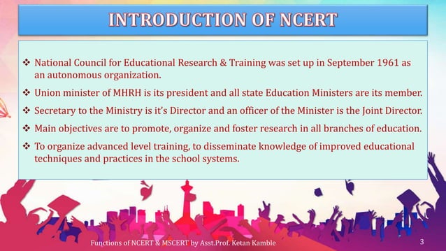 Functions of NCERT and MSCERT | PPT