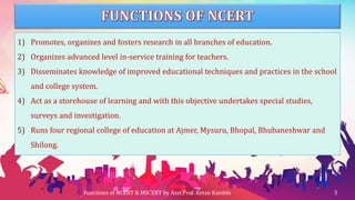Functions of NCERT and MSCERT | PPT