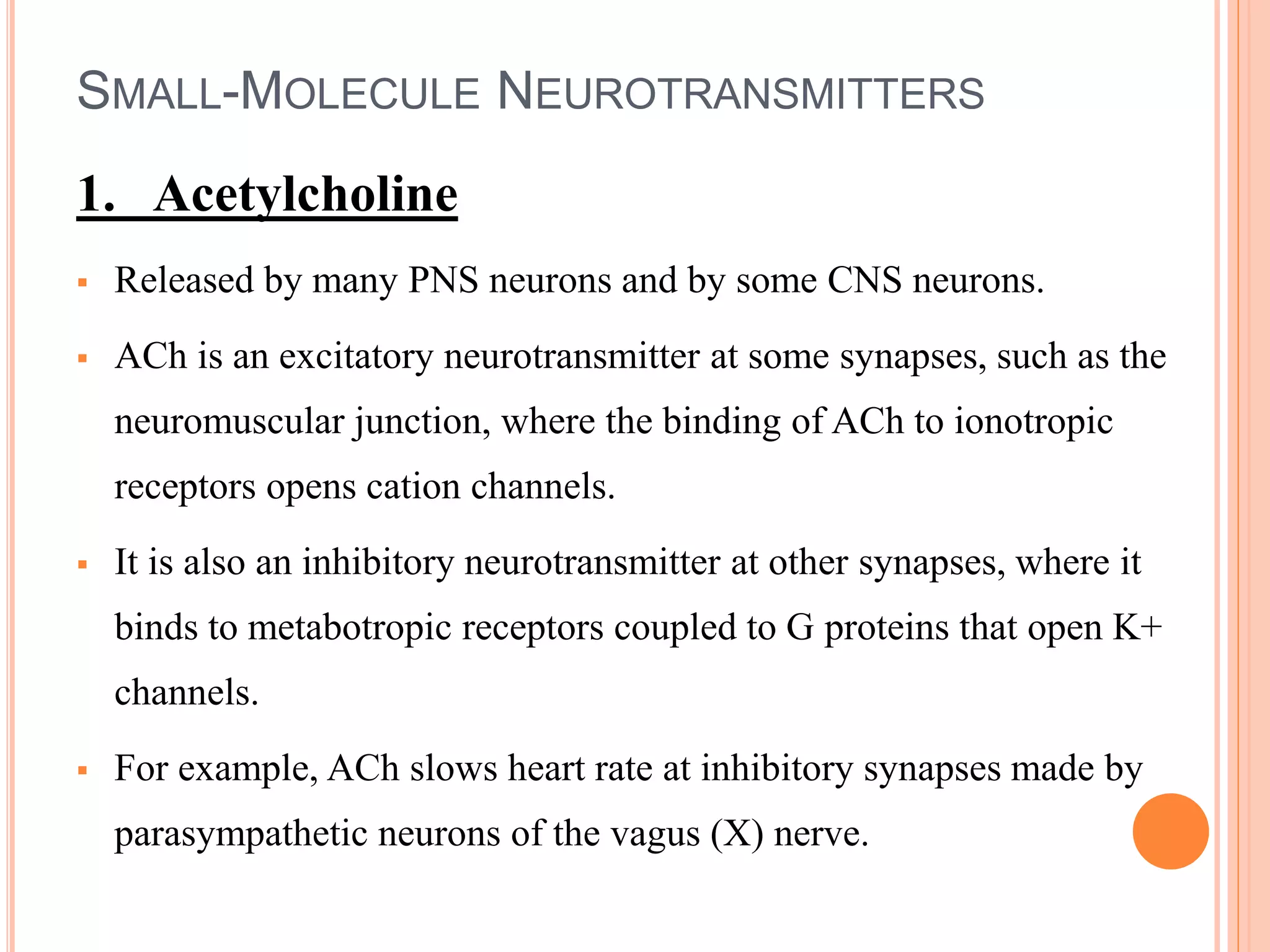 Functions of neurotransmitters and neuropeptides | PPTX