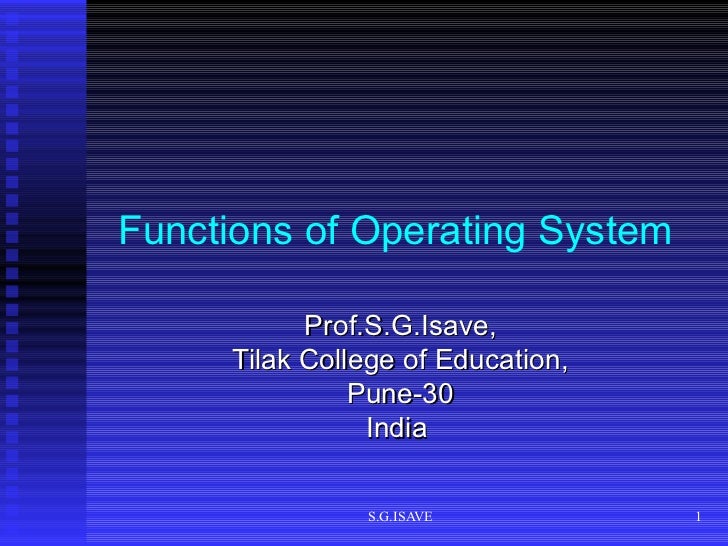 Functions Of Operating System