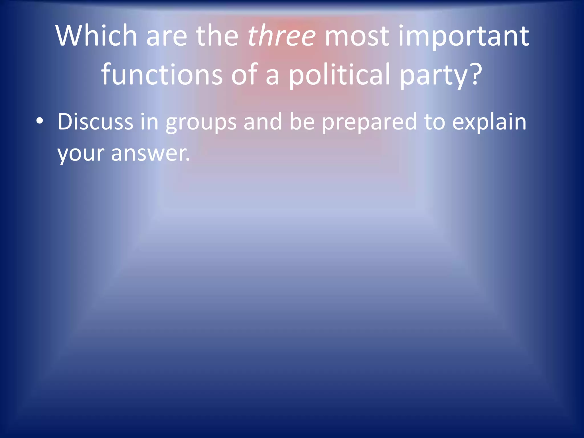 Functions of political parties | PPTX
