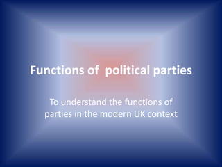 Functions of political parties | PPT
