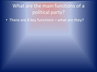 Functions of political parties | PPT