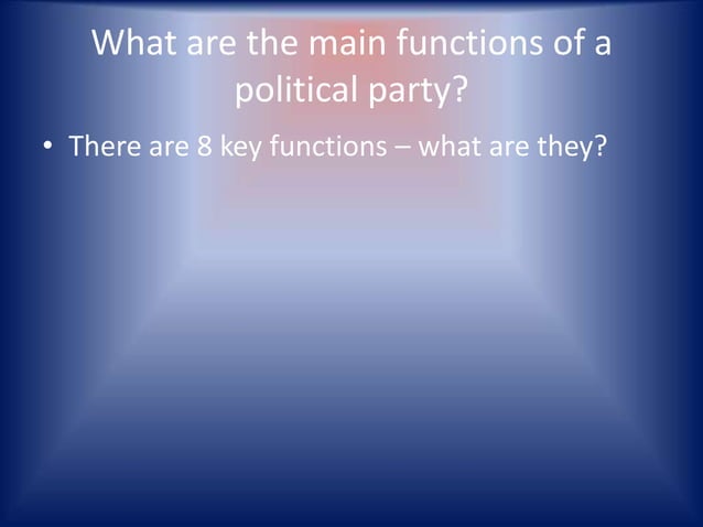 Functions of political parties | PPT