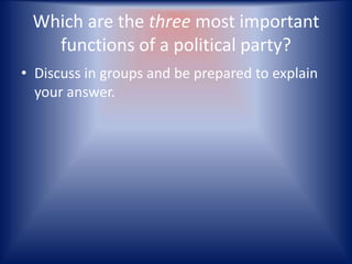 Functions of political parties | PPT