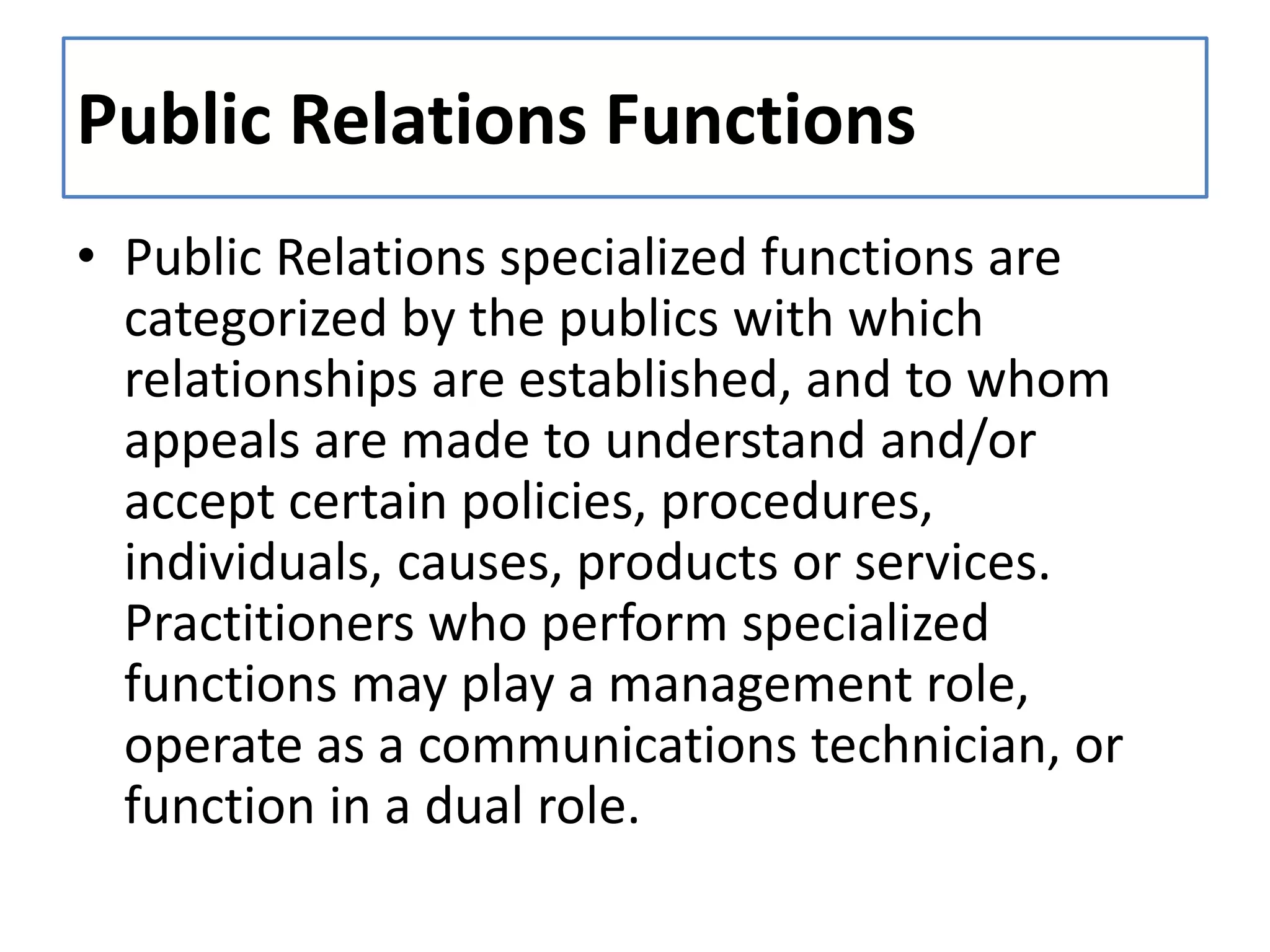 Functions of PR | PPTX