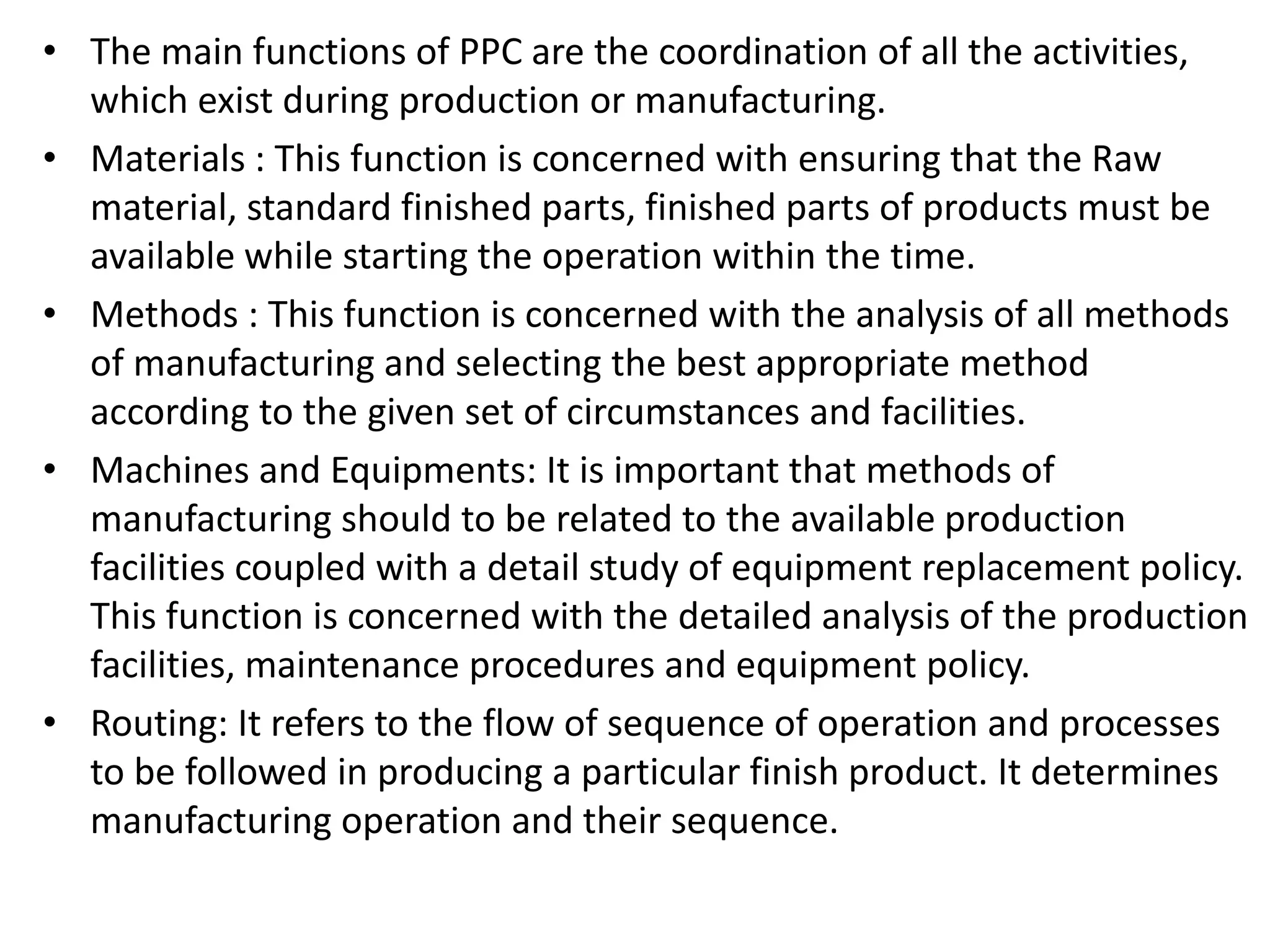 Functions of production planning and control 2 | PPTX
