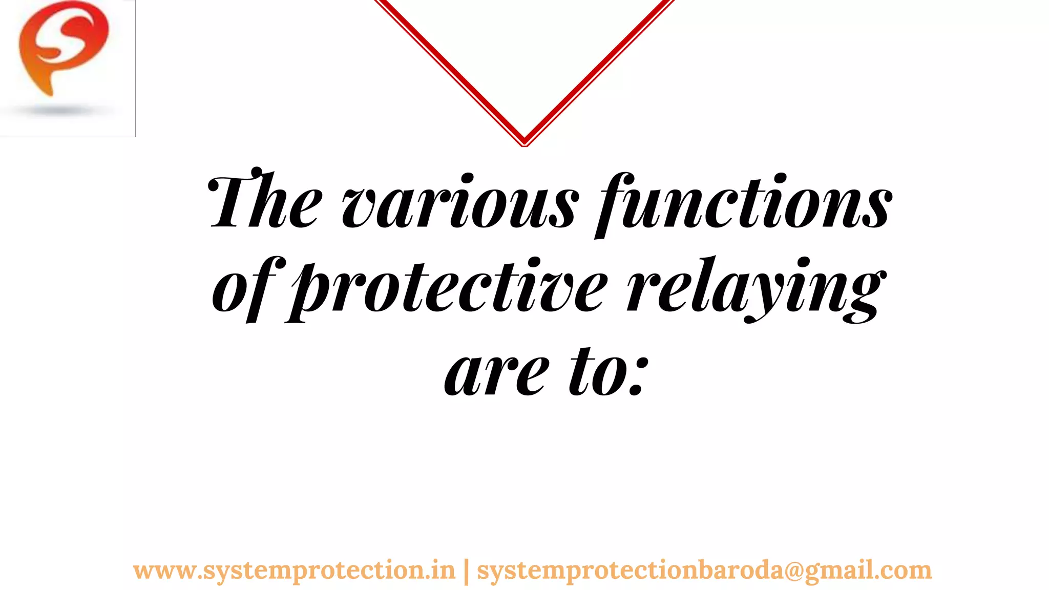 Functions of Protective Relays | System Protection | PPT