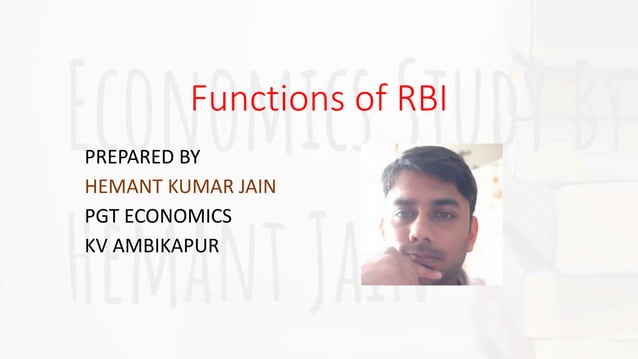 Functions of RBI / Central Bank | PPT
