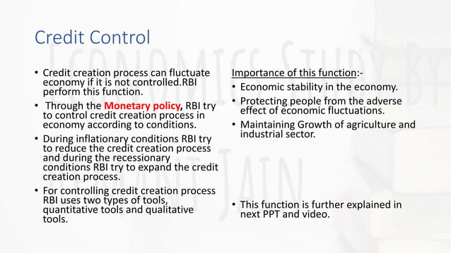Functions of RBI / Central Bank | PPT