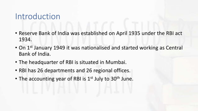 Functions of RBI / Central Bank | PPT