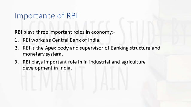 Functions of RBI / Central Bank | PPT