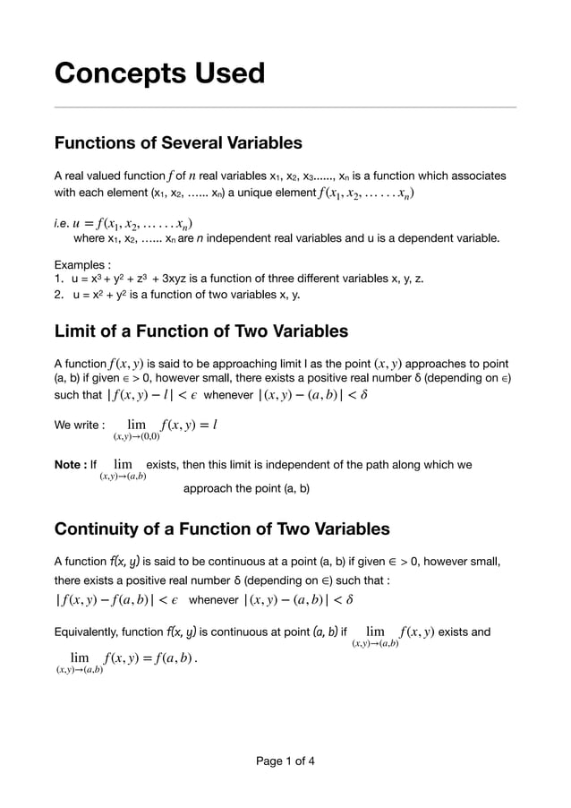 Functions of several variables | PDF | Free Download