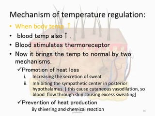 Functions of skin regulation of body temperature | PPTX